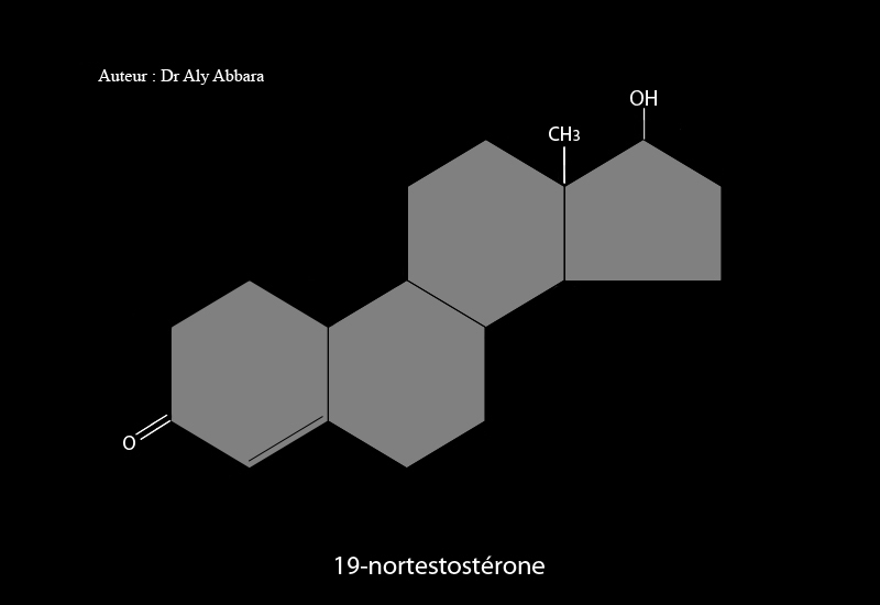 19-nortestostérone, dérivée de la testostérone : structure chimique ...